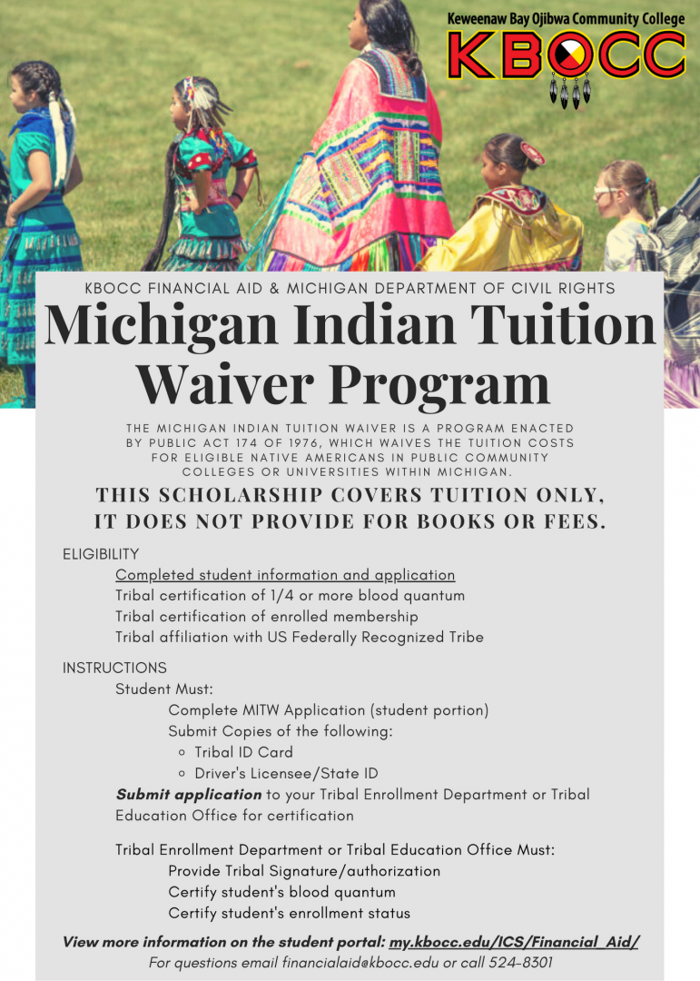 Michigan Indian Tuition Waiver – Keweenaw Bay Ojibwa Community College