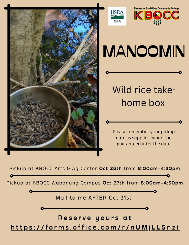 Manoomin Take Home Box – Keweenaw Bay Ojibwa Community College