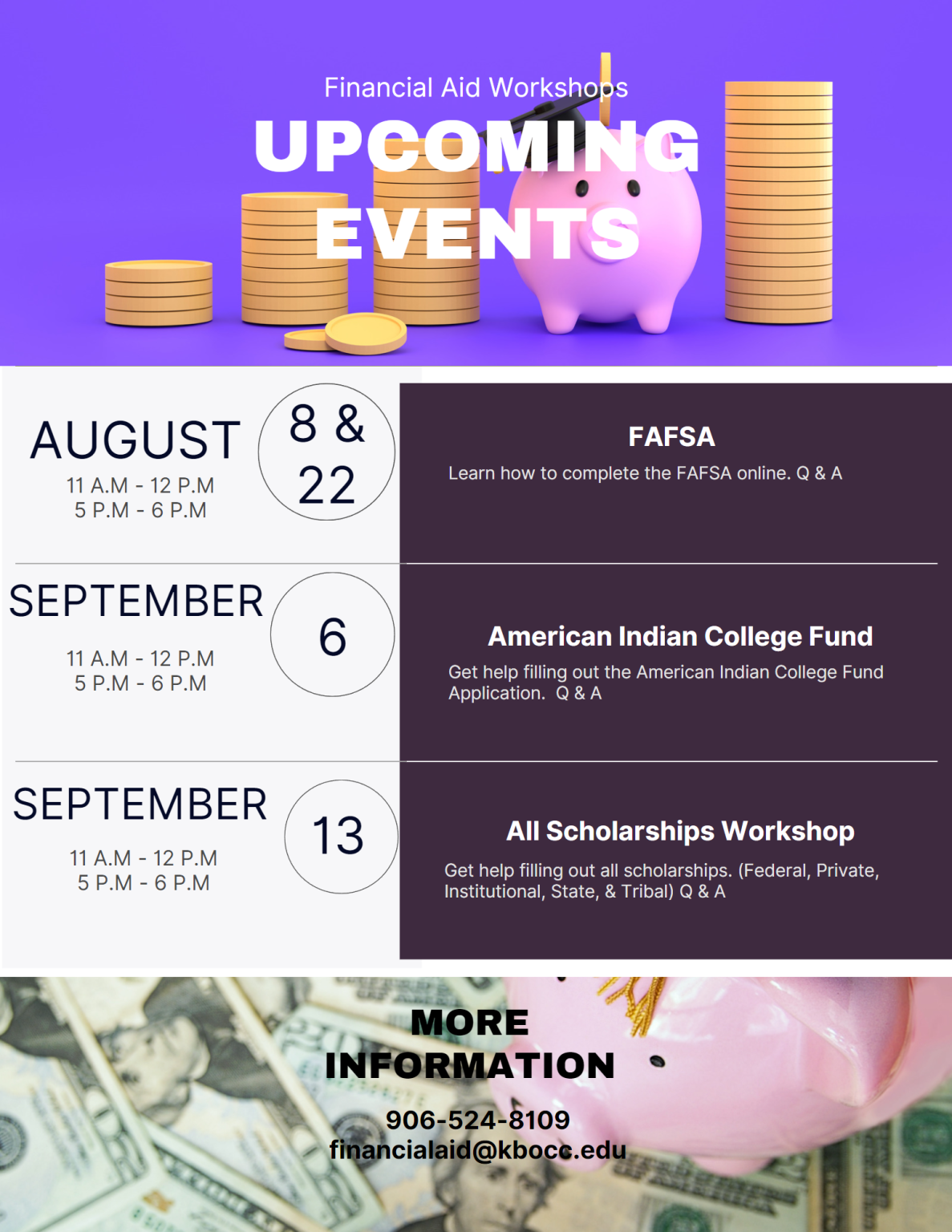 Financial Aid Workshops - Keweenaw Bay Ojibwa Community College
