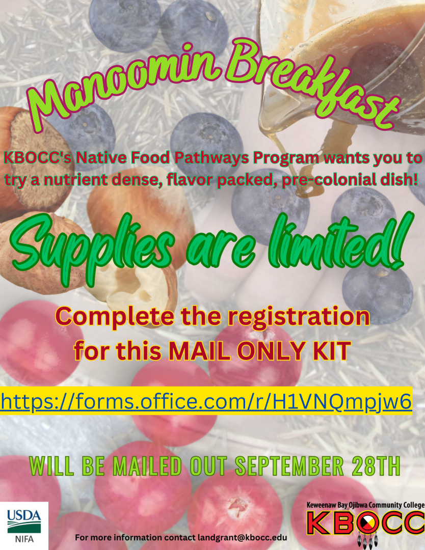 Manoomin Breakfast Mail-Home Kit – Keweenaw Bay Ojibwa Community College