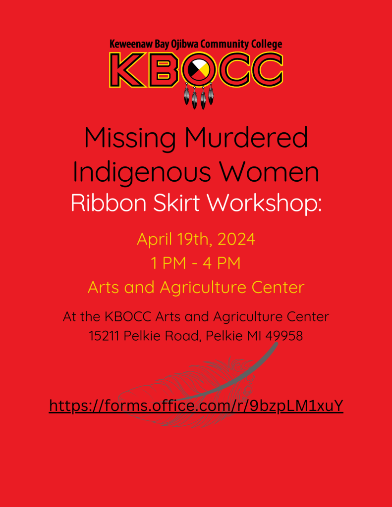 MMIW Ribbon Skirt Workshop - Keweenaw Bay Ojibwa Community College