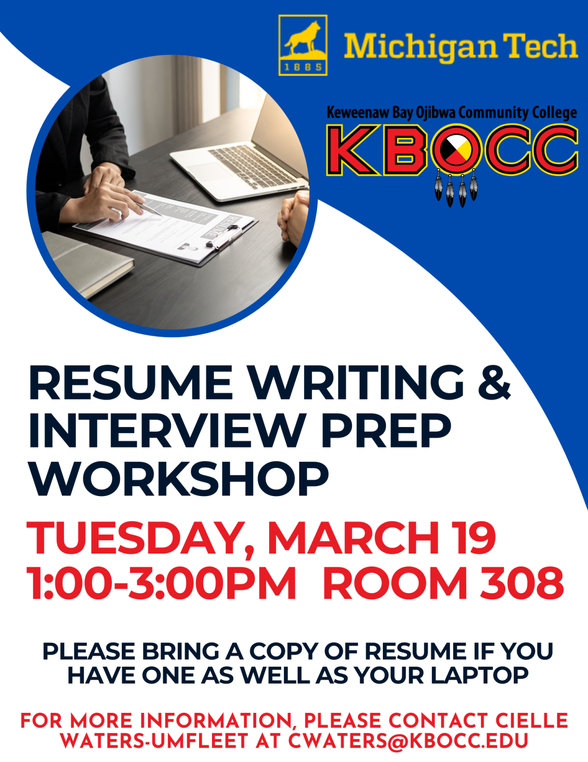 Resume Writing/Interview Prep Workshop - Keweenaw Bay Ojibwa Community College
