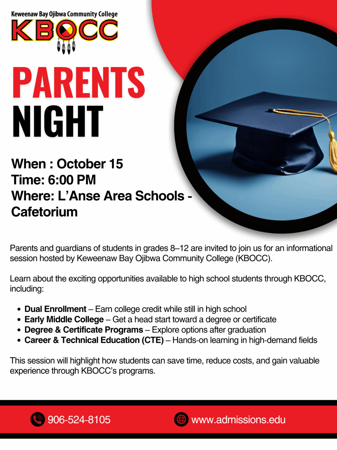 Parents Night - Keweenaw Bay Ojibwa Community College